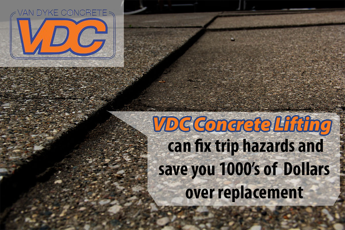 Uneven concrete is unsightly & cause tripping hazards Grand Rapids MI